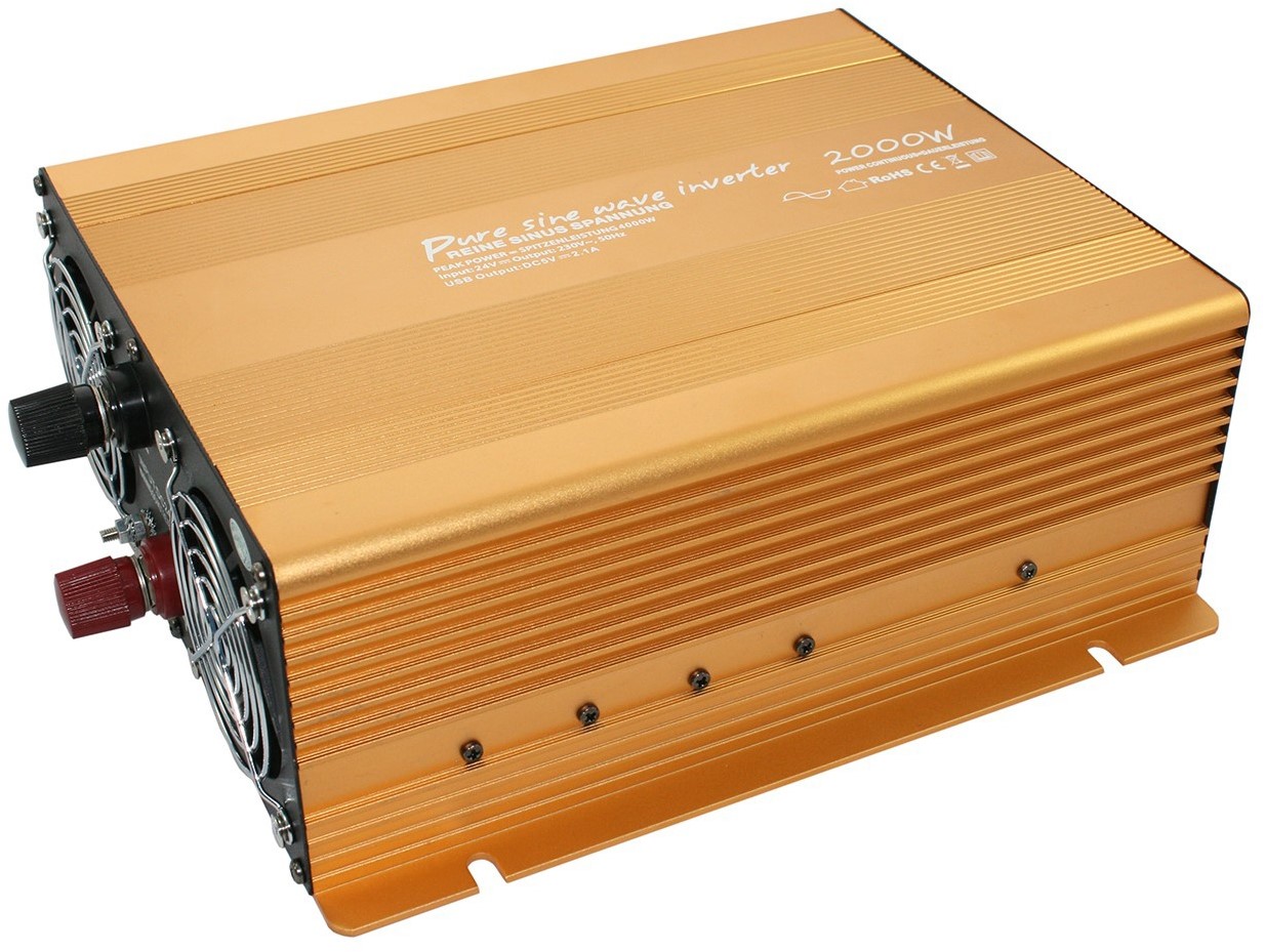 Pure Sine Wave Converter 24V to 230V - 2000/4000Watt with USB port of 2 ...