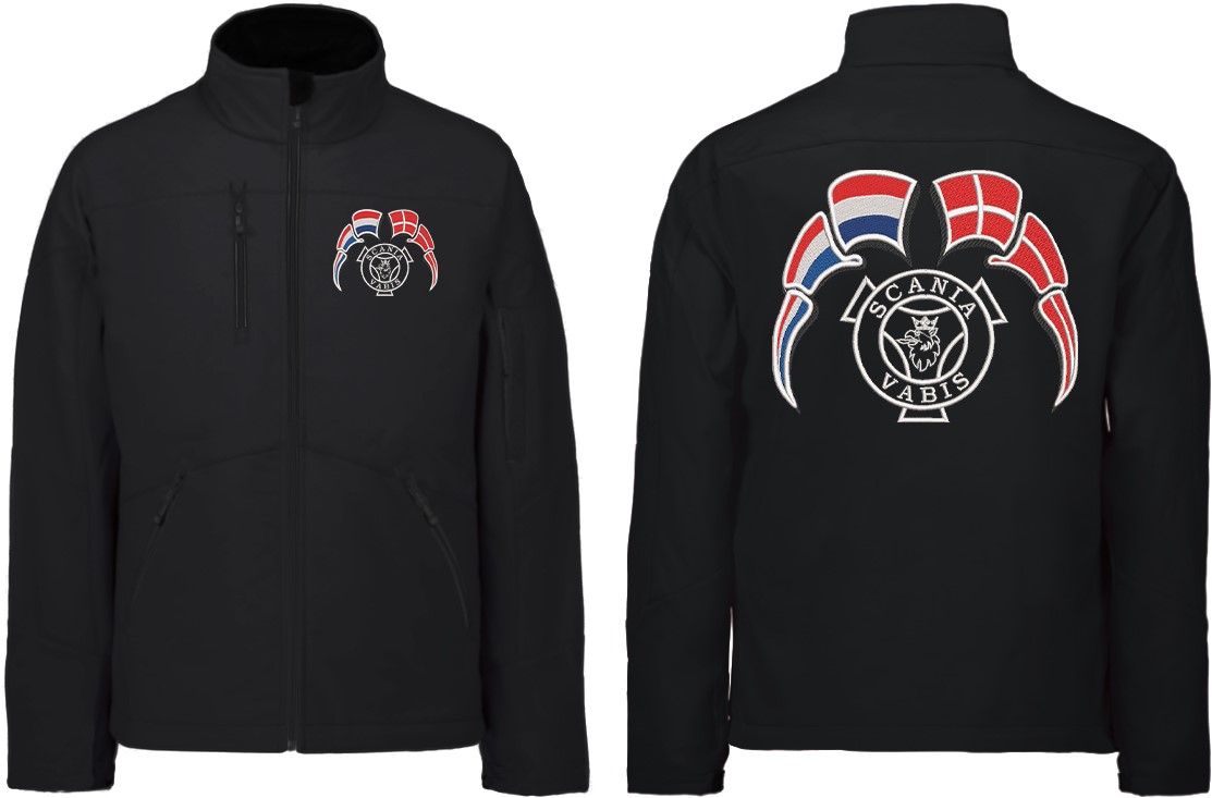 Softshell jacket Scania Vabis with flags Netherlands - Denmark - Black ...