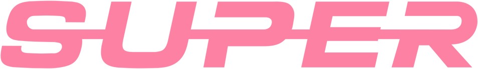Sticker "Super" - new model - 15 cm - Pink - Yes, stick on the inside