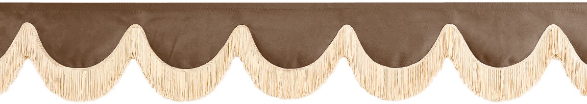 Front Window Pelmet chocobrown with fringes Truck Accessoires