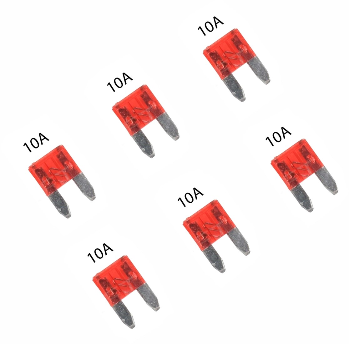 Mini plug-in fuses 10A - 6 pieces Truck Accessoires