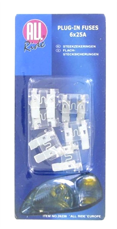 Mini plug-in fuses 25A - 6 pieces Truck Accessoires