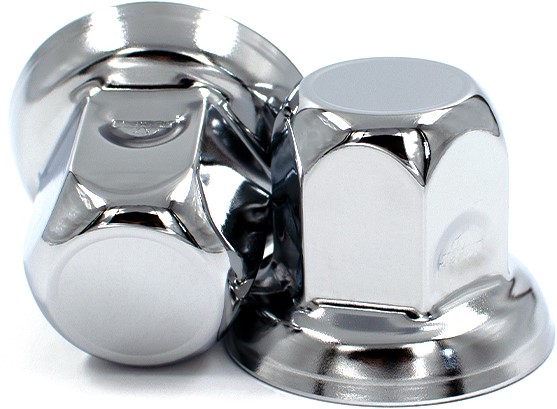 Stainless steel wheel nut caps 33mm - height 43mm - 10 pieces ...