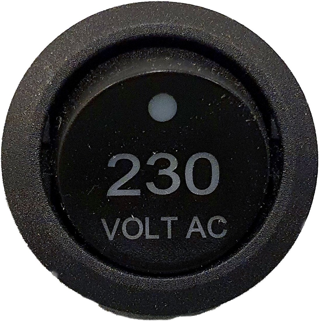 Schalter Wechselrichter 230 Volt AC Symbol / Logo blau