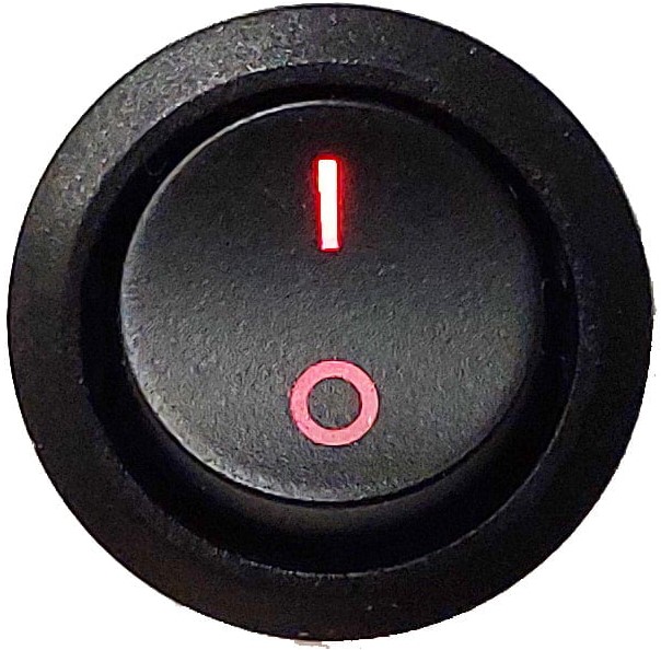 BI-color Switch I – O symbol / logo red 4 pin