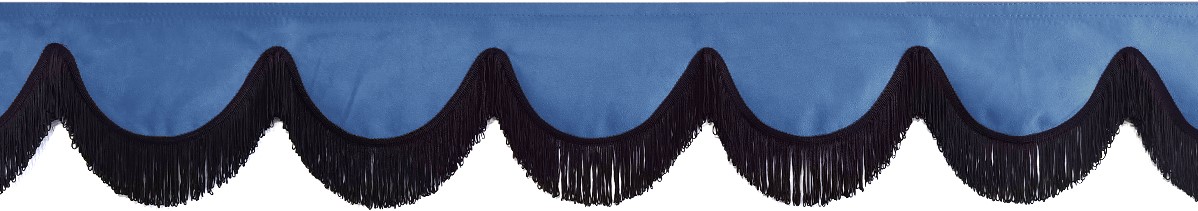 Front Window Pelmet blue with fringes Truck Accessoires
