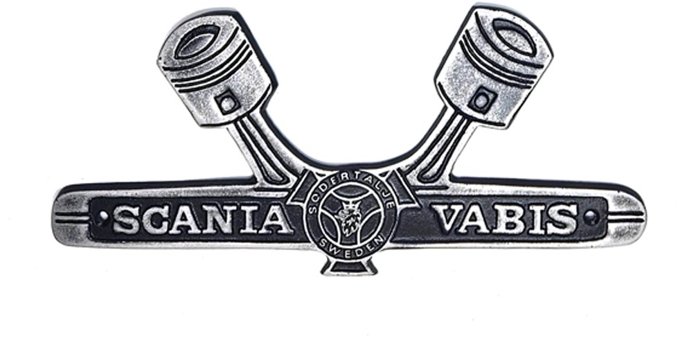Aluminium-Emblem SCANIA VABIS - Schwarz