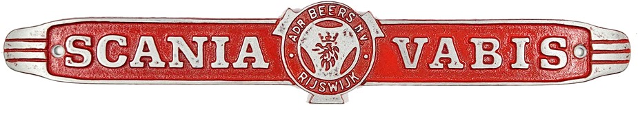 Aluminium-Emblem SCANIA VABIS - Rot