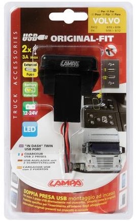 Dubbele inbouw usb oplader - Scania Truck Accessoires