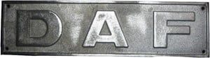 Aluminum emblem DAF badge