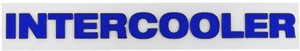 Plastic emblem intercooler badge blue-white