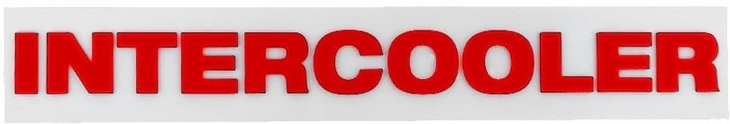Plastic emblem Intercooler badge red-white