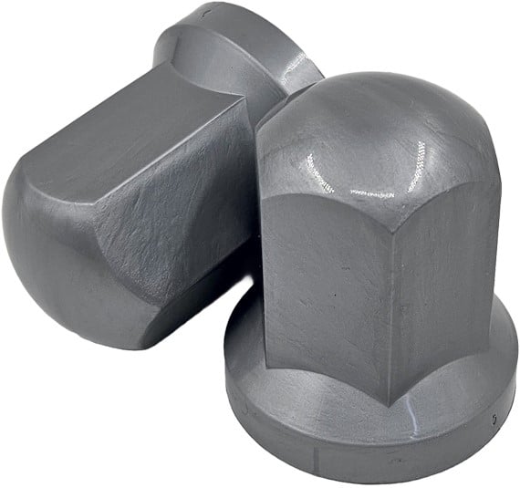 Plastic wheel nut caps grey 32mm - 10 pieces Truck Accessoires