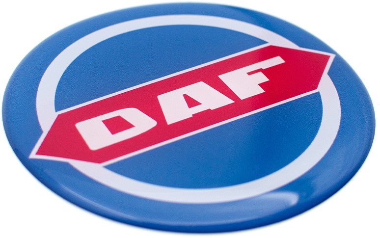 Naafsticker DAF blauw-rood Truck Accessoires