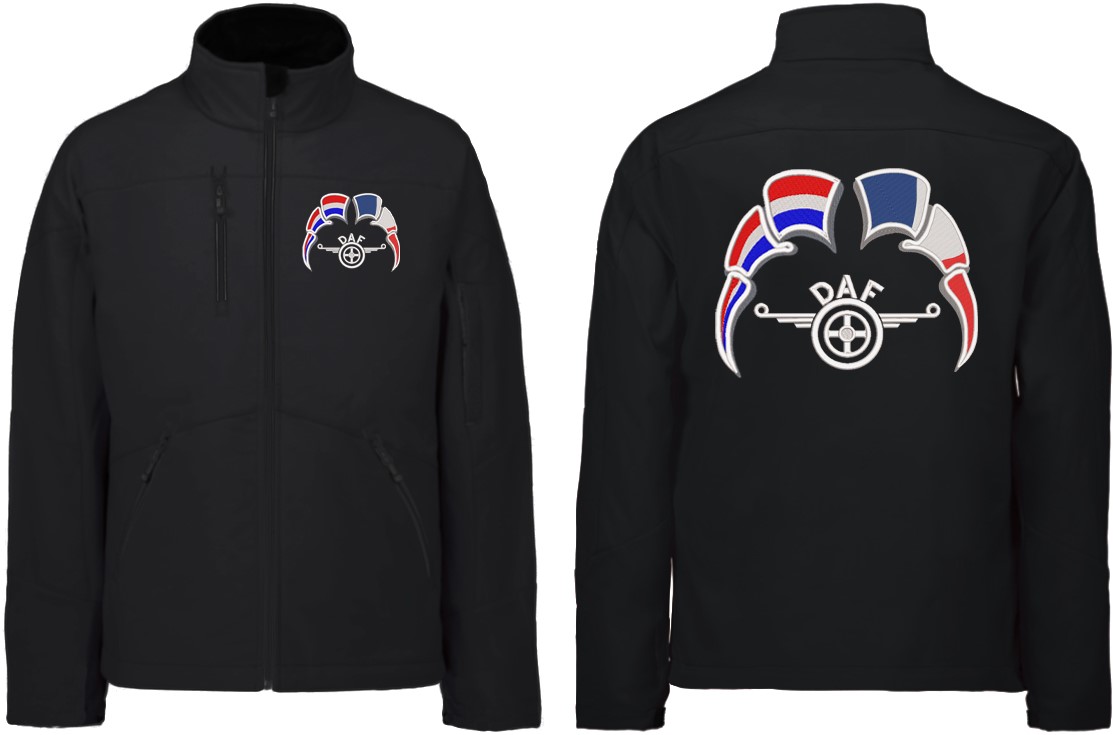 Softshell jacket DAF wings Emblem with flags Netherlands - France Truck ...