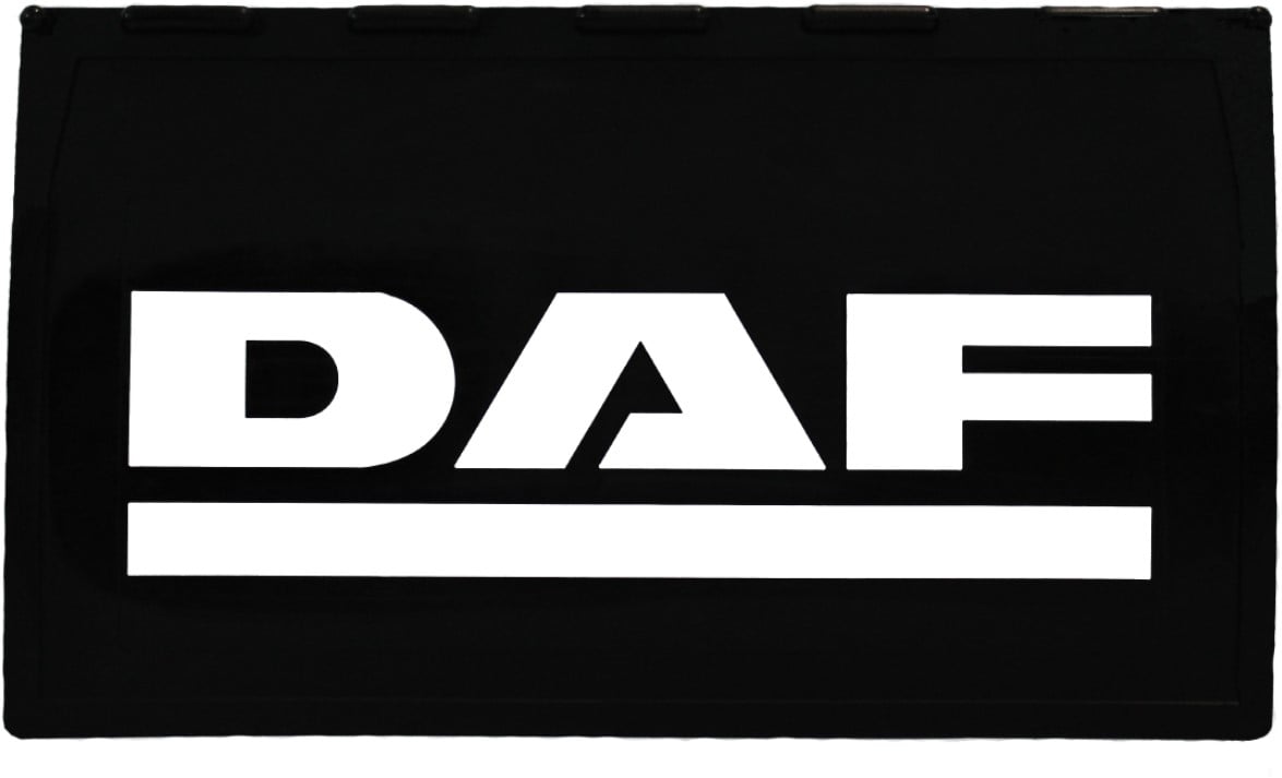 Set spatlappen zwart DAF wit - flexibel rubber Truck Accessoires