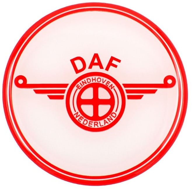Hub sticker white with red DAF logo Truck Accessoires