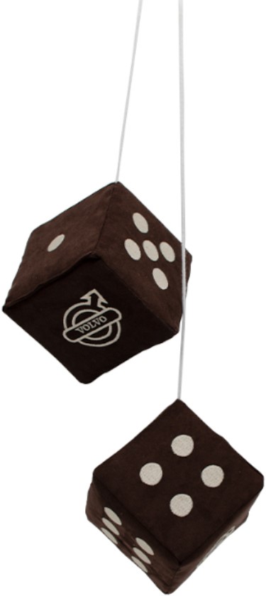 Volvo dice with stitched logo