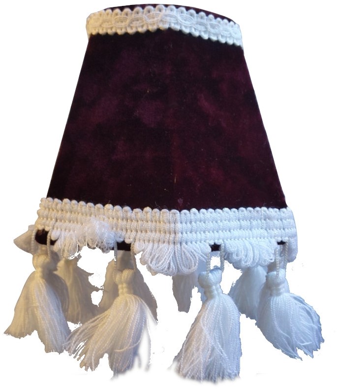 Dashboard lamp round dark red with white floss