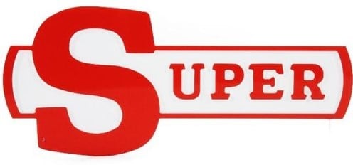 Plastic emblem Super badge