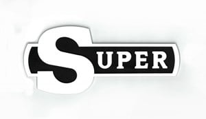 Plastic emblem Super badge