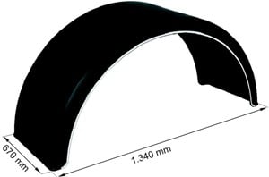 Kunststof spatbord 670 x 2125 x 650x1340x680x75 mm Truck Accessoires