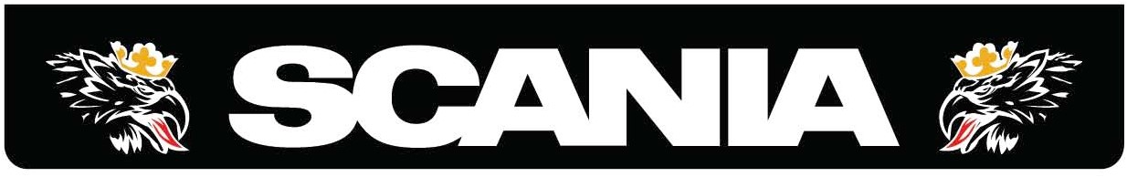 Long Mudflap black Scania white with Svempas print Truck Accessoires