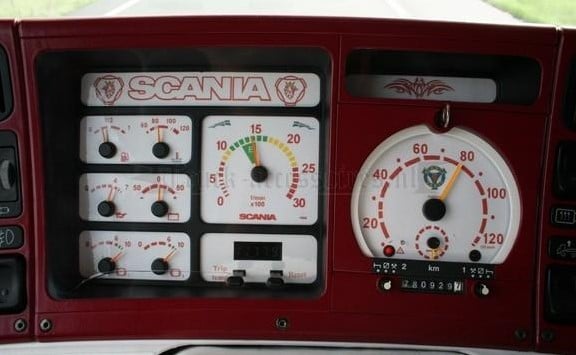 Dashboard clock Scania 3 / 4 Series - Cream / Brown Truck Accessoires