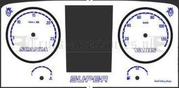 Dashboard clock Scania R2 medium - White / Red Truck Accessoires