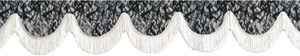 Front window pelmet gray plush with fringes