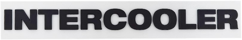 Plastic emblem Intercooler badge black-white