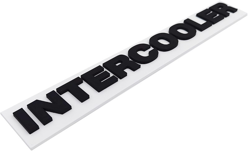 Plastic emblem Intercooler badge white-black Truck Accessoires