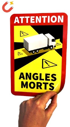 Sticker Dode hoek 'Angles Morts' magnetisch 170x250mm Truck Accessoires