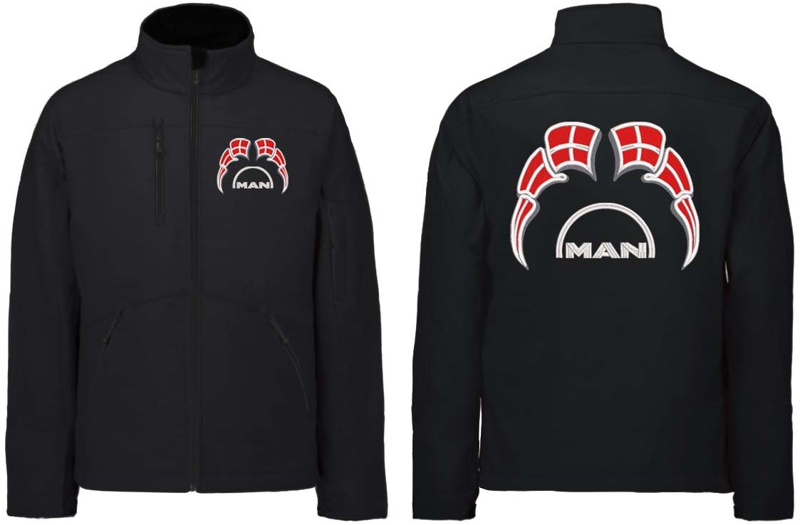 Softshell jas MAN Embleem met wimpels Denemarken Truck Accessoires
