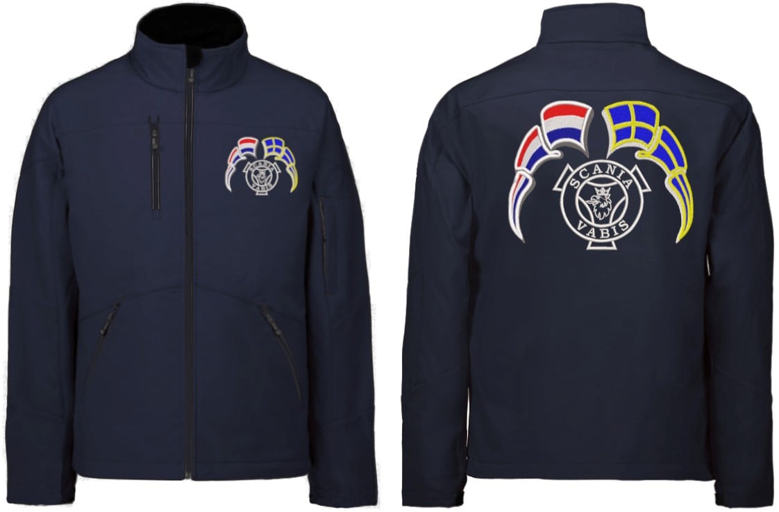 Softshell jacket Scania Vabis with flags Netherlands - Sweden