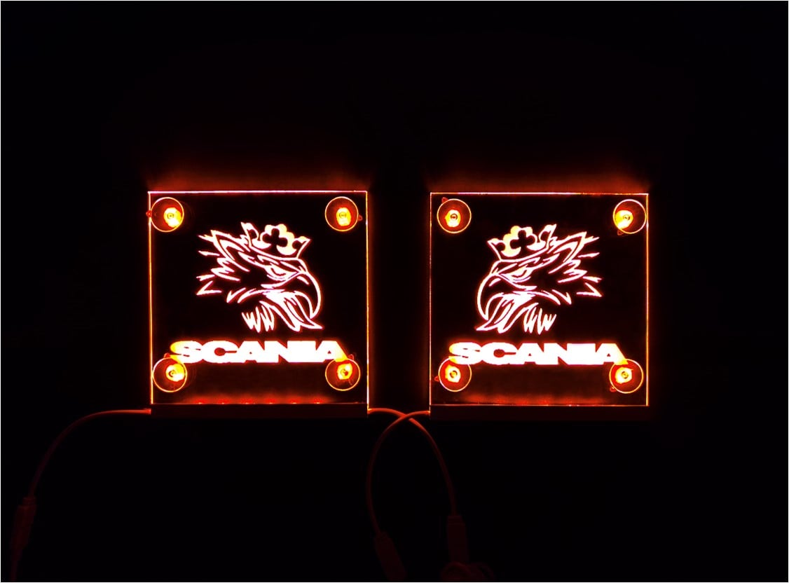 Set of 2 Windshield Boards Scania Svempa Plexiglass