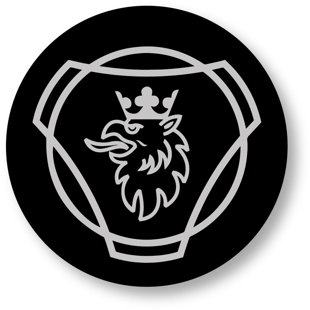 Sticker round - Scania black Truck Accessoires