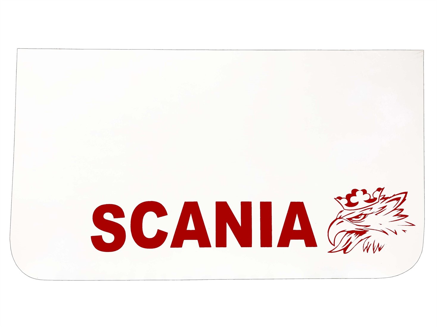 Set of Scania Mudflaps white - red Truck Accessoires
