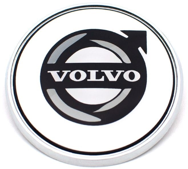 Emblem Round White with black Volvo logo