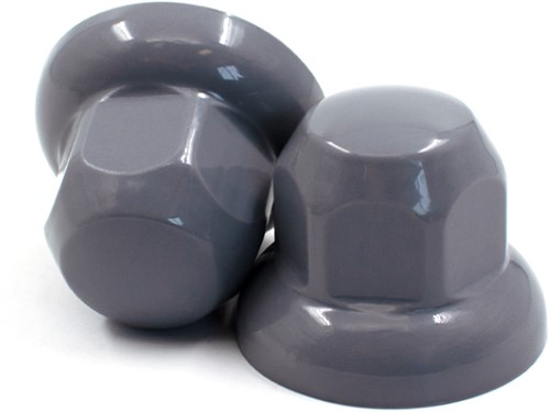 Plastic wheel nut caps grey 32mm - 10 pieces Truck Accessoires