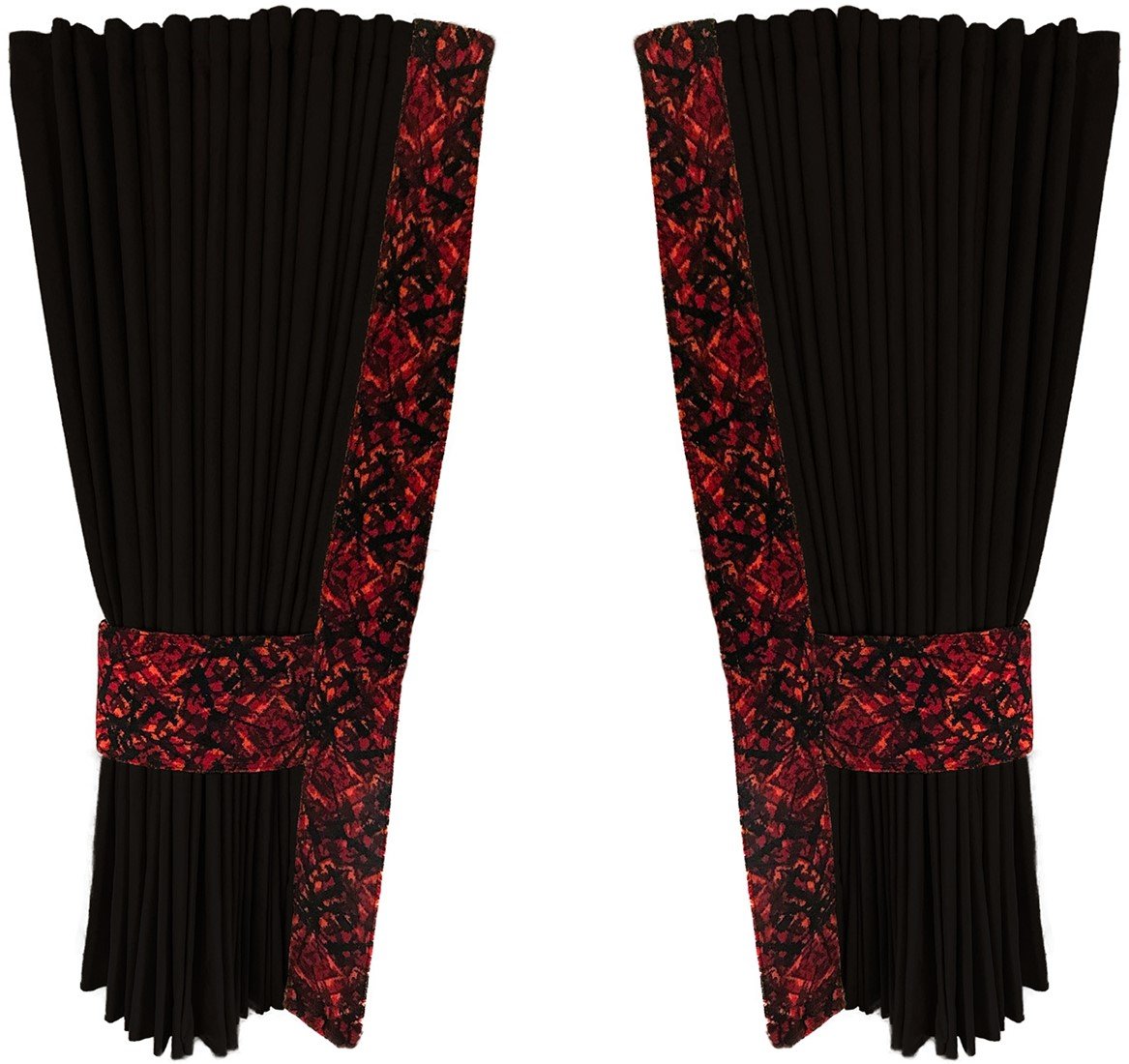Black 0015 side curtains with red plush Truck Accessoires