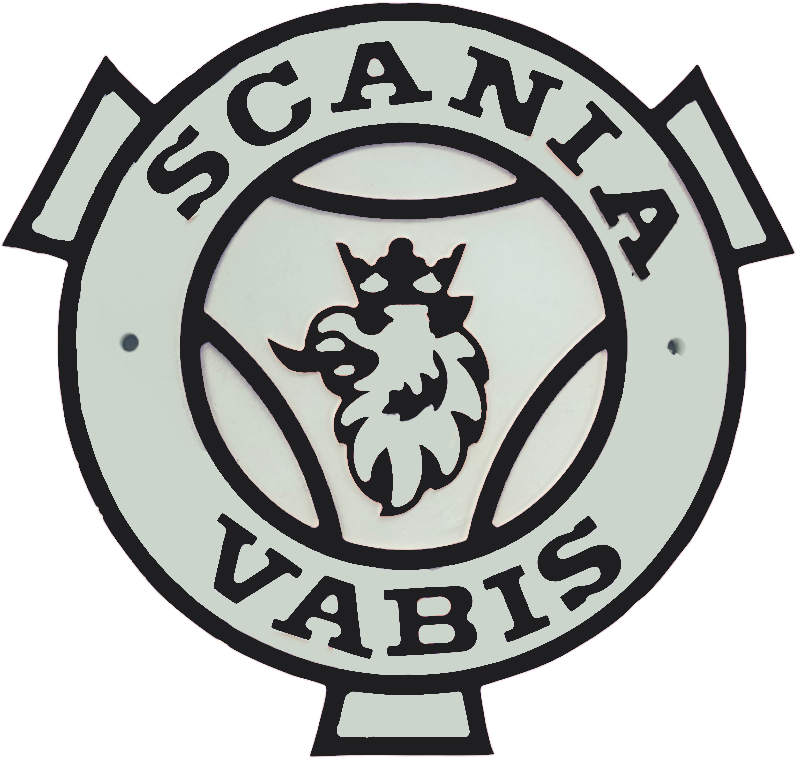 Plastic emblem Scania Vabis black